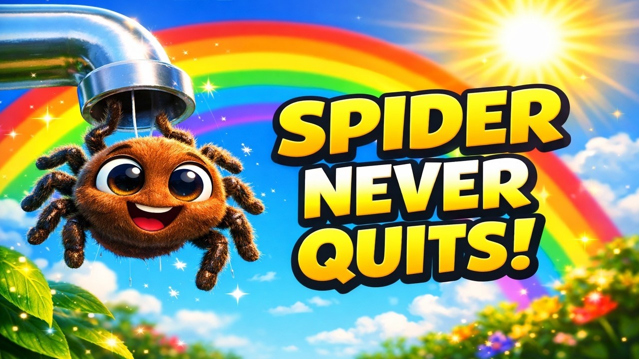 Itsy Bitsy Spider 🕷️ | Never Give Up Song for Kids | Nursery Rhyme with ...