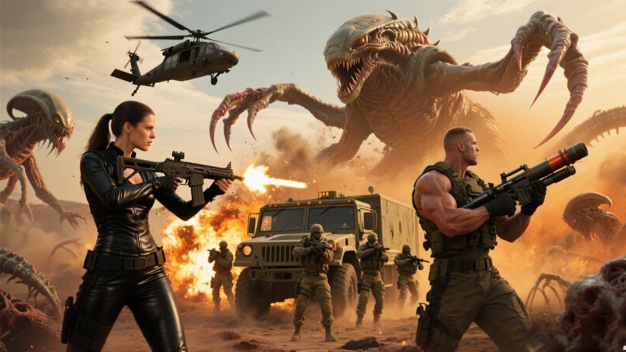 🎬Action Movie｜Twin assassins strike! Soldier fights mutant beast in a ...