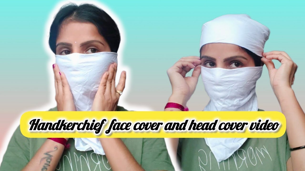 White checks handkerchief full face cover 😷 and head cover video || gag ...