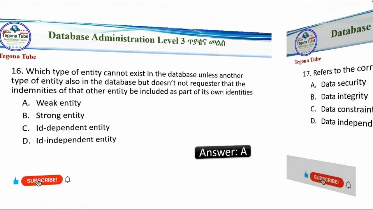 Database Administrator COC Level 3 Theory Exam - YouTube