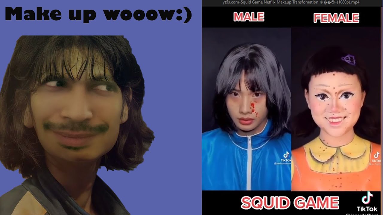 Squid game makeup reaction. lets react to the trend squid game makeup ...