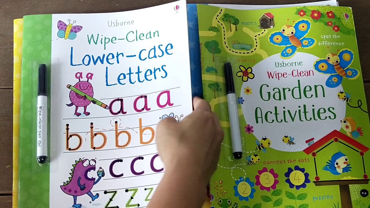 Usborne Wipe Clean set of 7 - YouTube