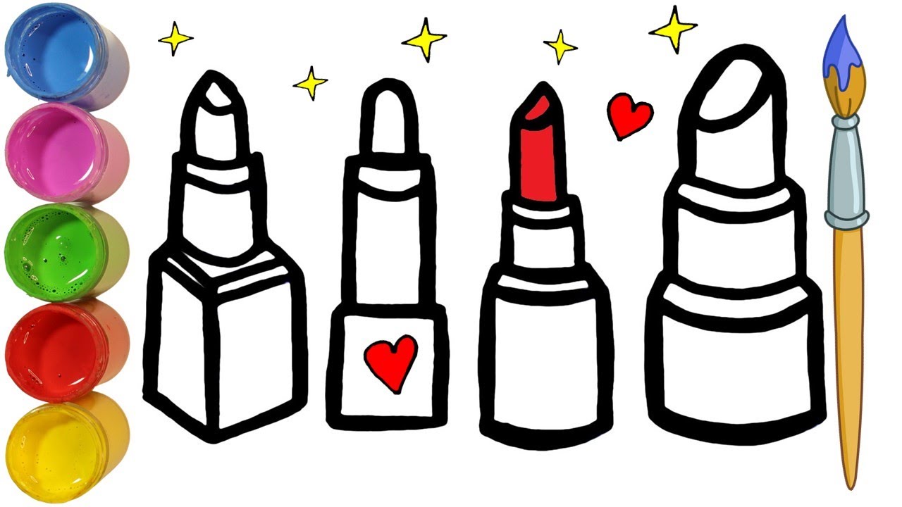 How To Draw Lipsticks | Drawing and Coloring for Kids & Toddlers | Come ...