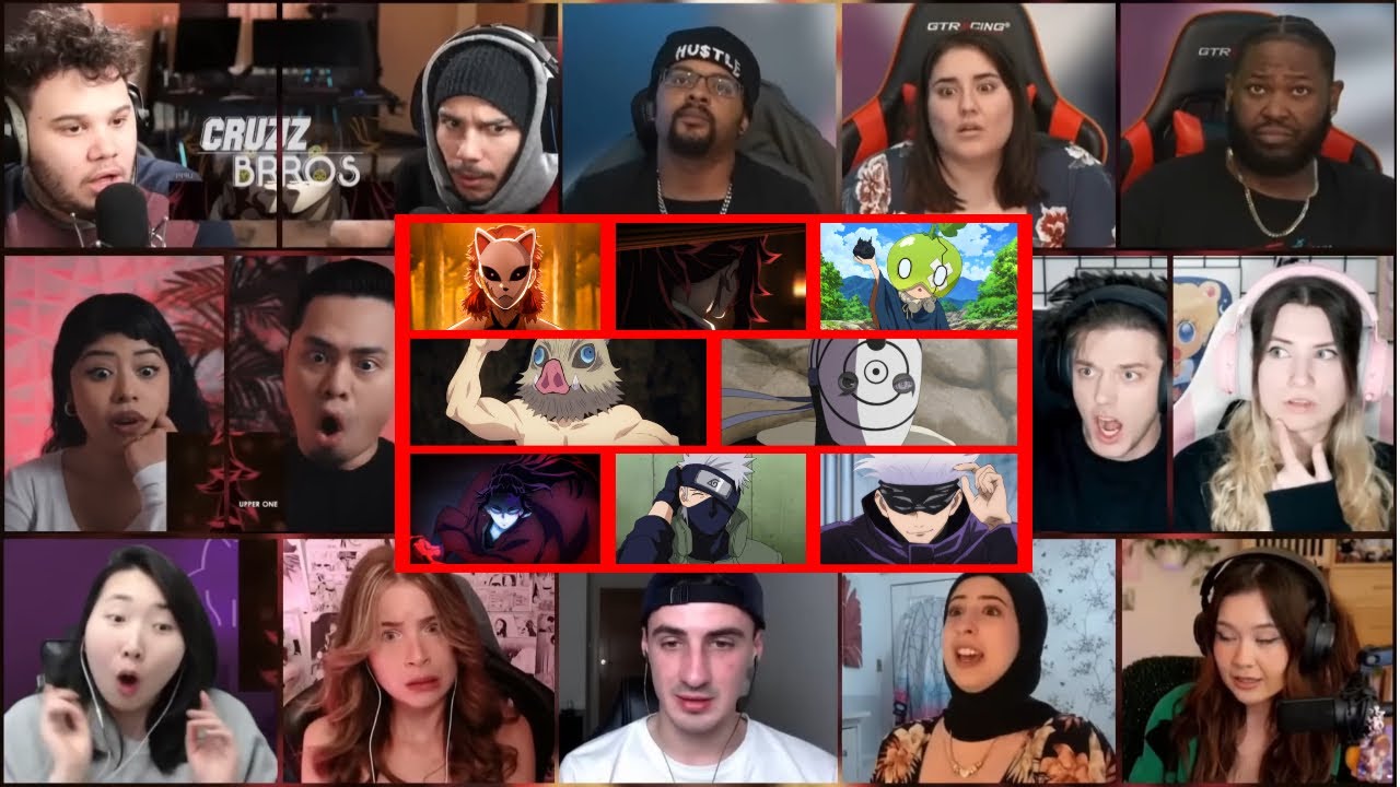 Anime Face Reveal! 😲 Reaction Mashup (Kokushibo,Yoriichi,Gojo,Suika ...