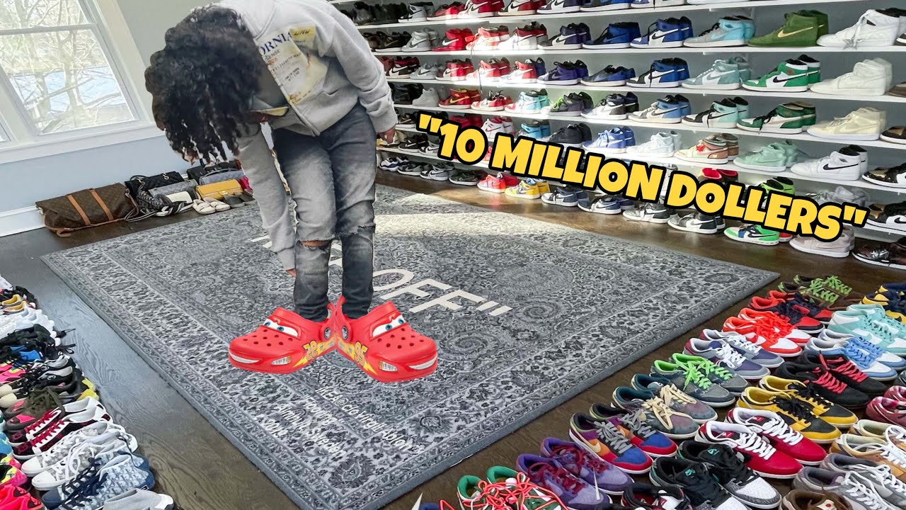 JuSoBased shows off his 10 Million dollar shoe collection - YouTube