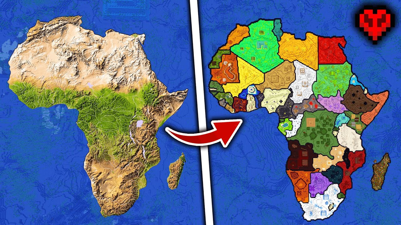 I Built AFRICA In Hardcore Minecraft! - YouTube