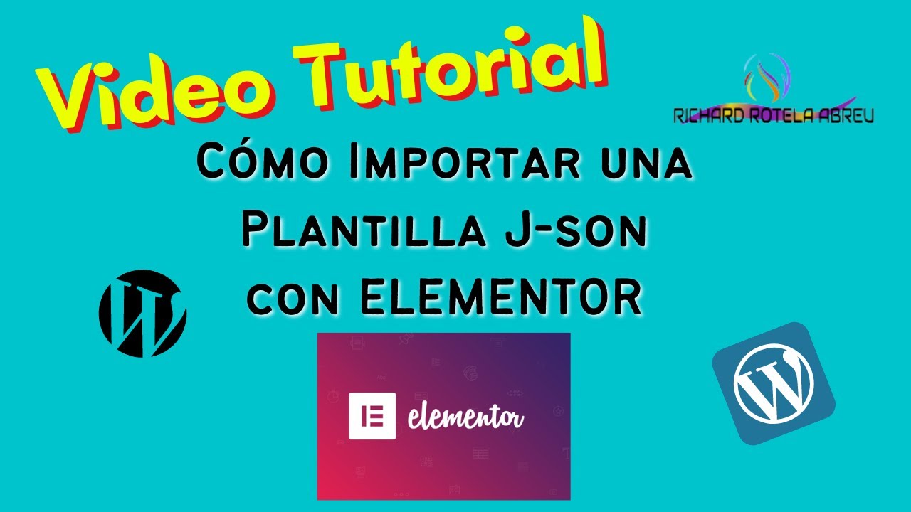 Cómo importar una Platilla JSON con Elementor | WORDPRESS ELEMENTOR - YouTube