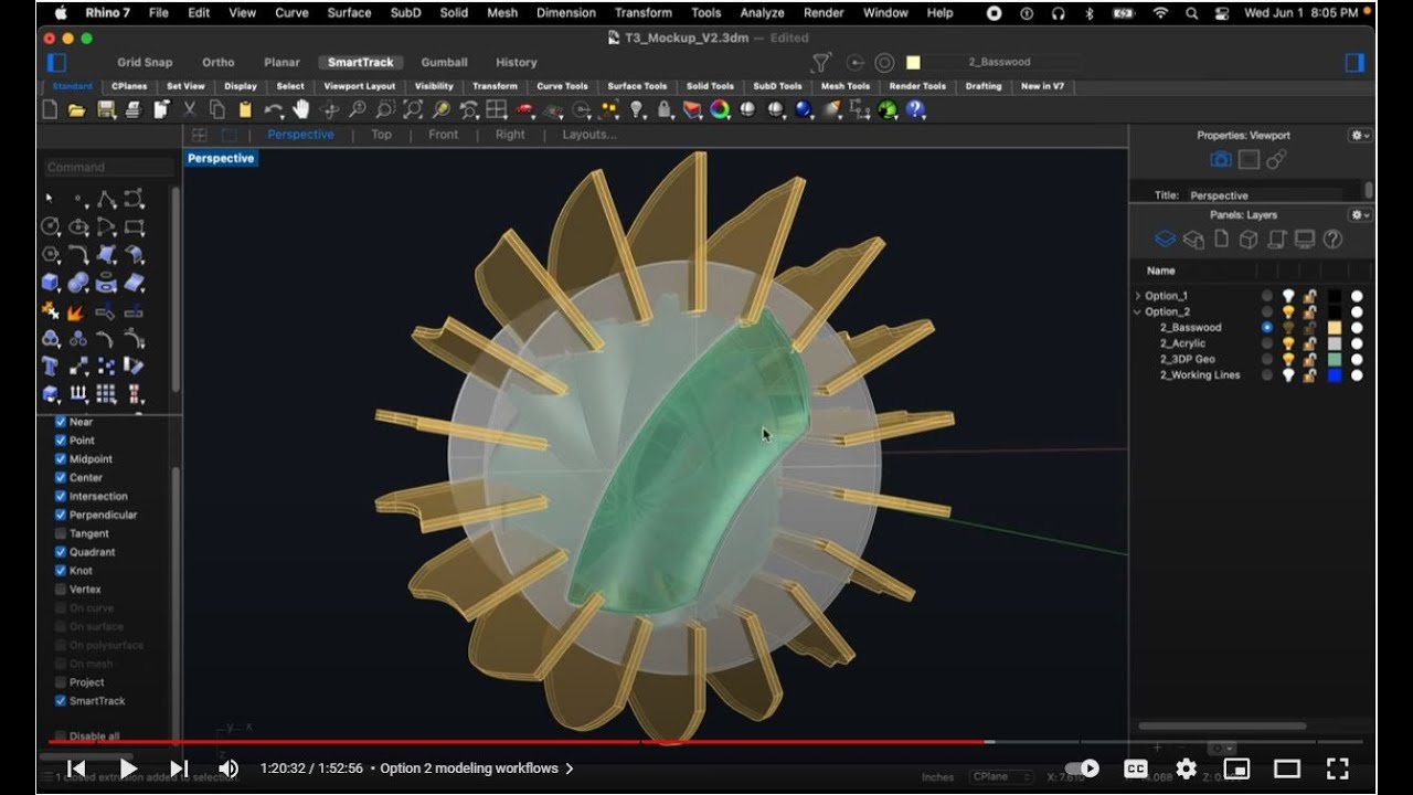 Rhino 3D Surface Modeling Tutorial 3 - Geometry and Assembles for Laser ...