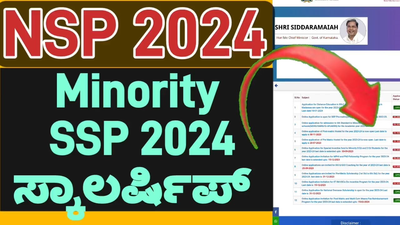 NSP SSP 2024//MENORITY ಸ್ಕಾಲರ್ಷಿಪ್ 2024-25// ಅರ್ಜಿ ಸಲ್ಲಿಕೆ ಪ್ರಾರಂಭ ...