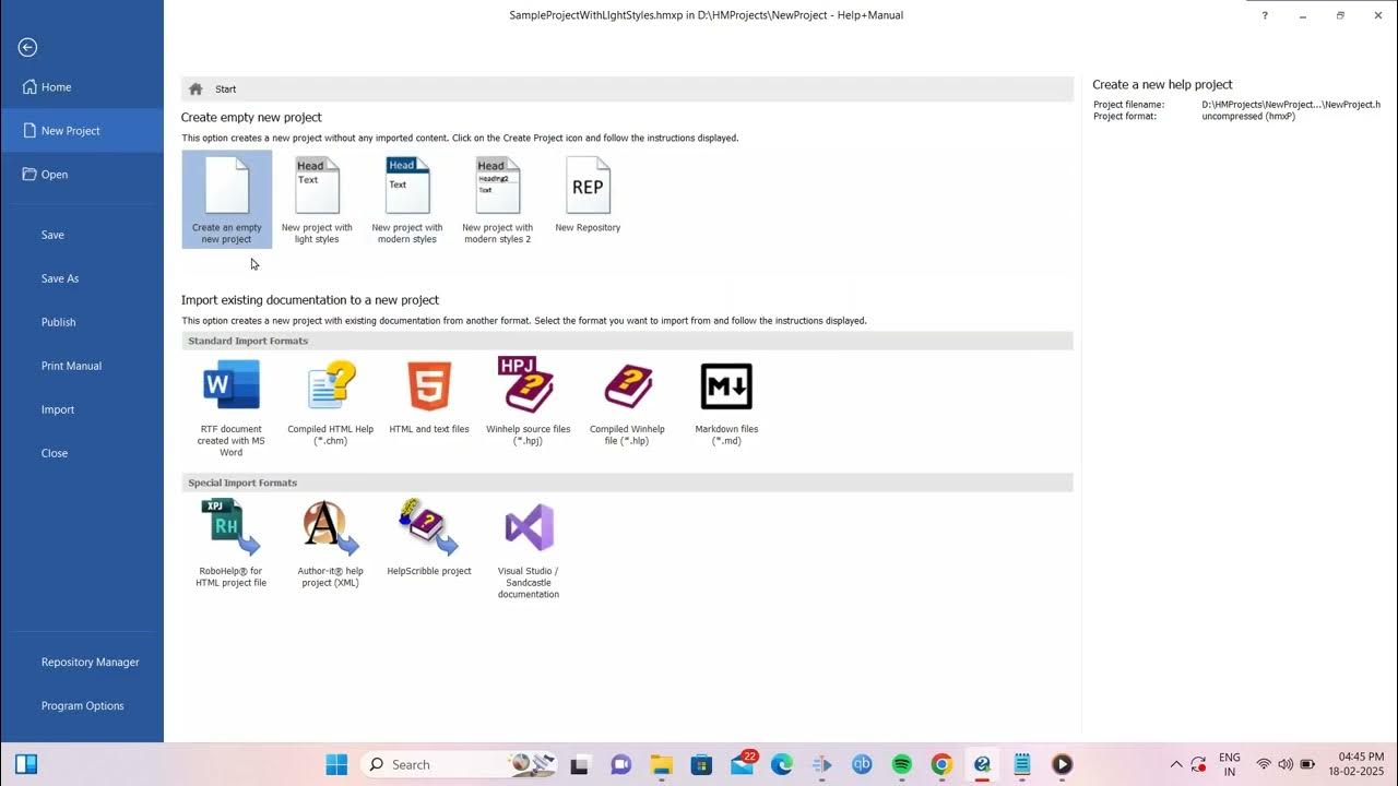 Project Importing and Project Creating Functions in Help + Manual - YouTube