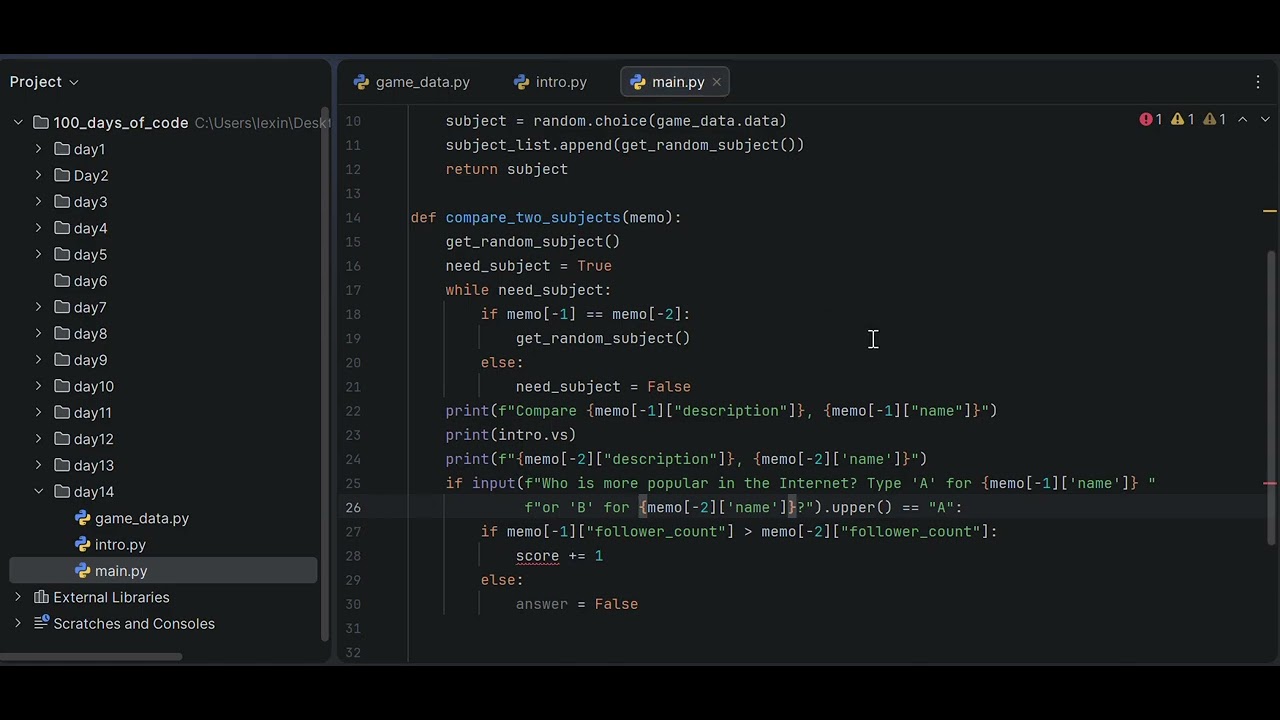 Day14. Higher or Lower Game - YouTube