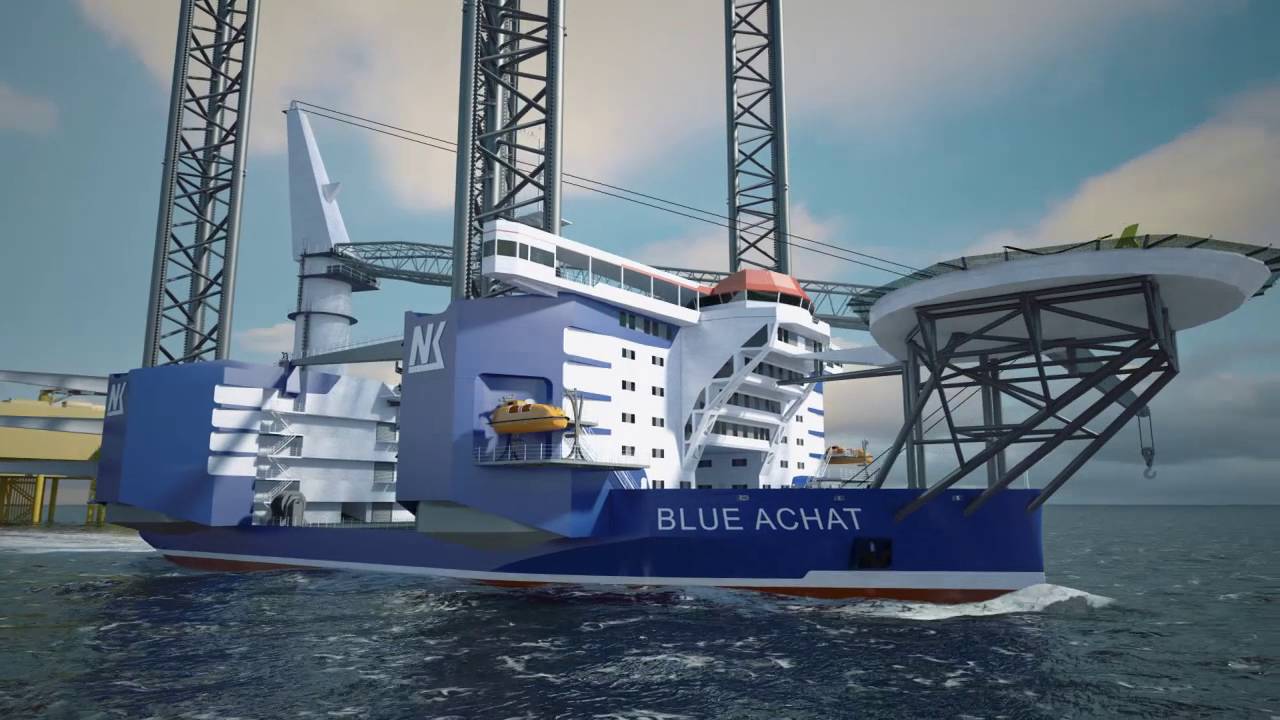 Wind Farm Service Vessel BLUE ACHAT - YouTube