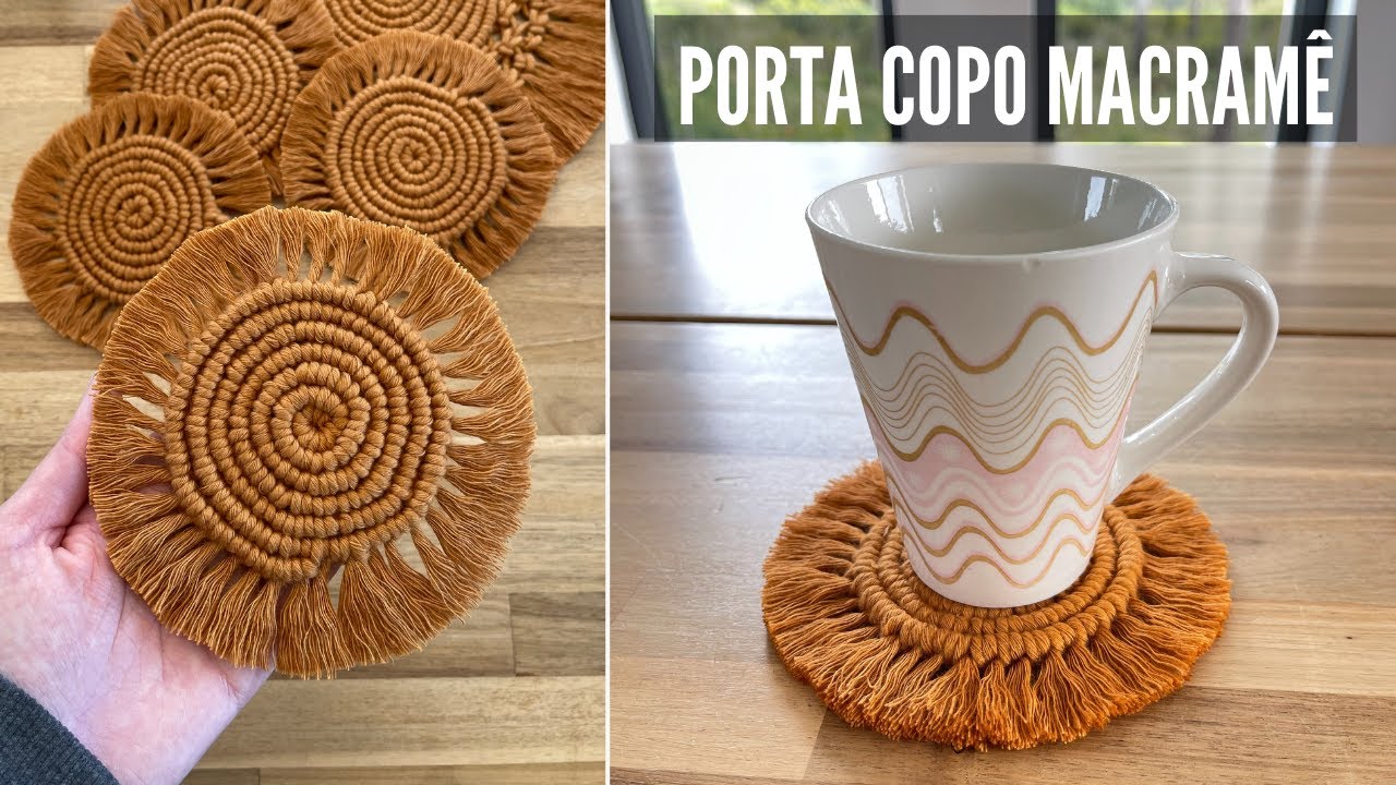 Porta copo redondo - Macrame circular passo a passo - YouTube