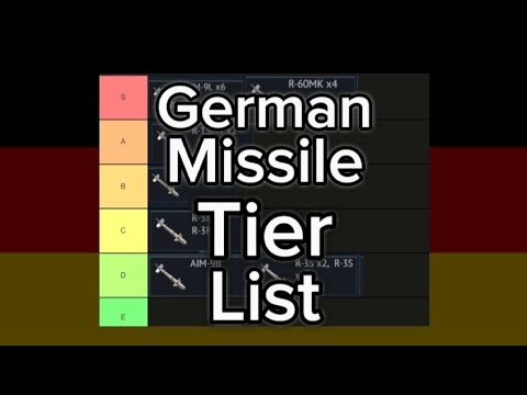 War thunder german missile tier list - YouTube