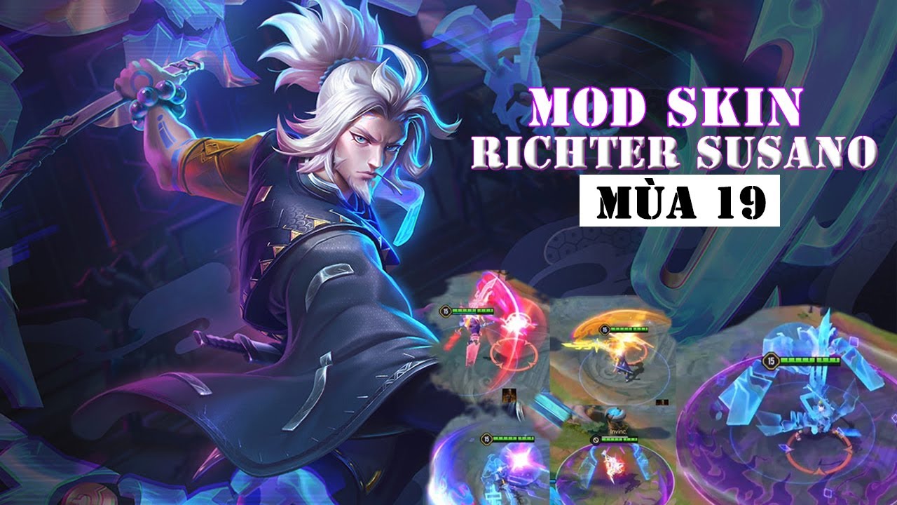 Mod skin Richter Samurai - Huyền thoại Katana mùa 19 | Full hiệu ứng Kĩ ...