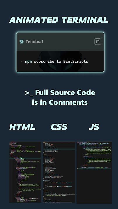 Terminal | #html #css #js #bintscripts - YouTube
