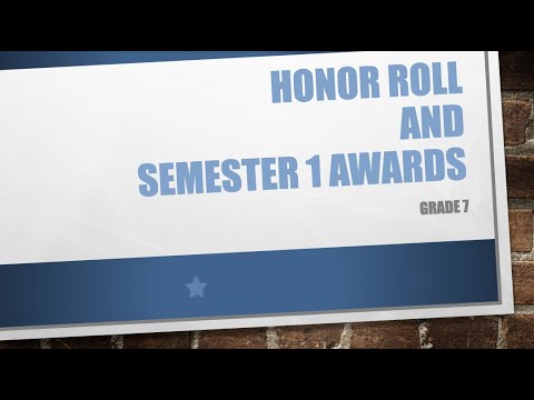 7th Grade Honor Roll and 1st Semester Awards - YouTube