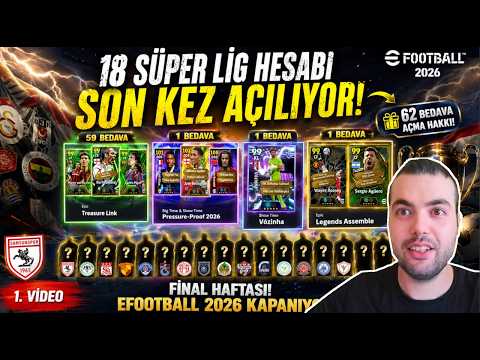 TEK HESAPTA BEDAVA 62 AÇILIM 🔥HEDEF 3200 KOLEKTİF GÜÇ (SAMSUNSPOR HESABI) eFootball Mobile 2026