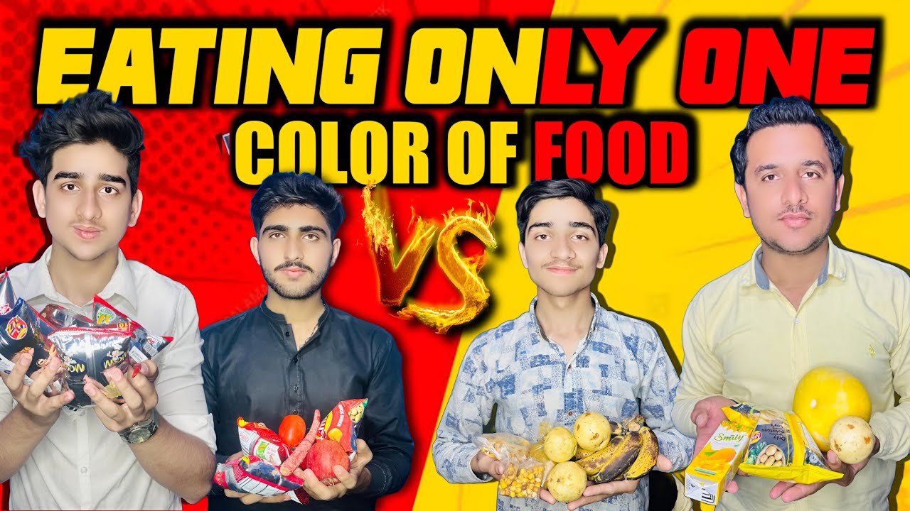 Eating Only One Color Of Food Challenge | Red Vs Yallow Challenge ...