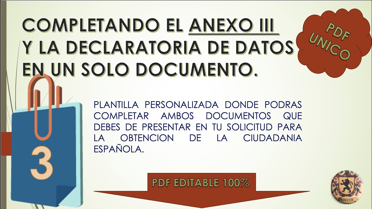 ANEXO III + DECLARATORIA DE DATOS COMPLETAMENTE EDITABLES PARA LA LEY ...