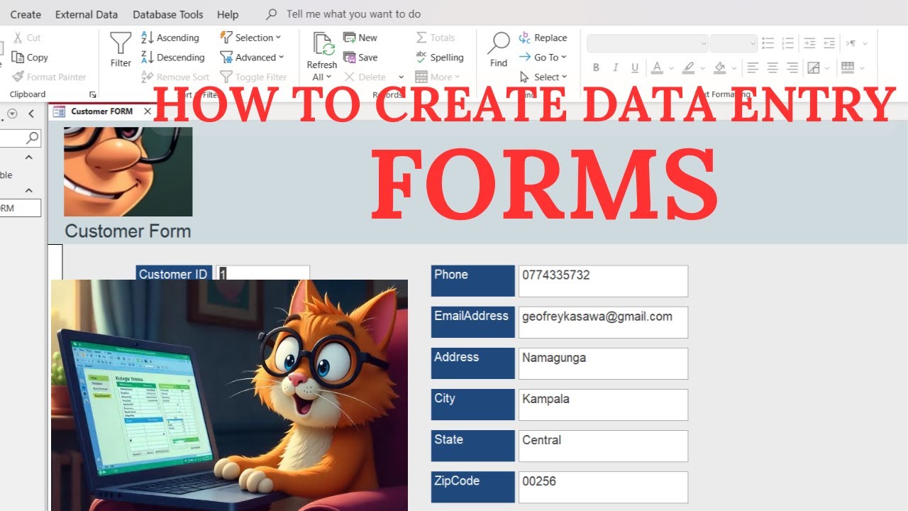 How To Create Forms In Microsoft Access Youtube