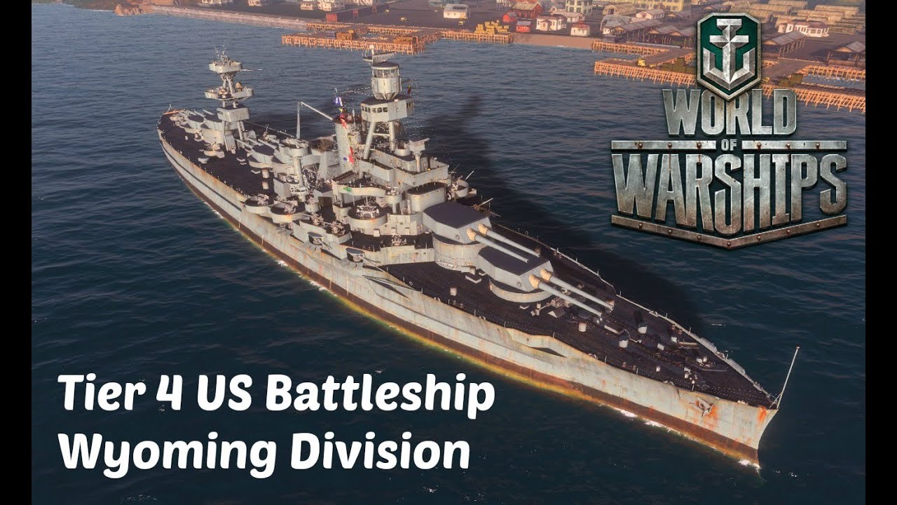 World of Warships Tier 4 US Battleship Wyoming 60fps - YouTube
