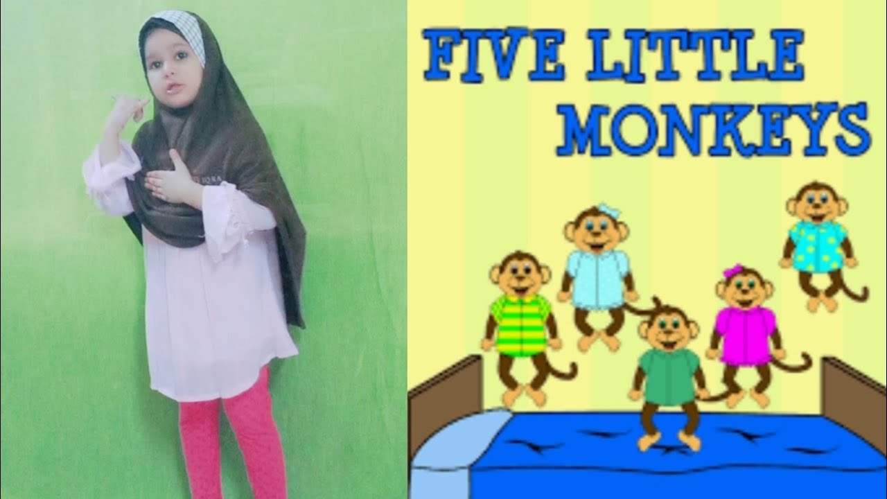 Five little monkey jumping on the bed 3D Animation English Nursery CVS ...