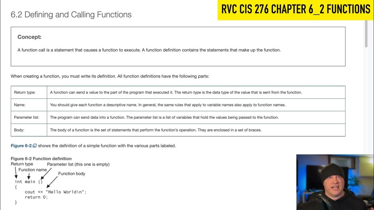 CIS 276 Ch 6 1 Functions - YouTube