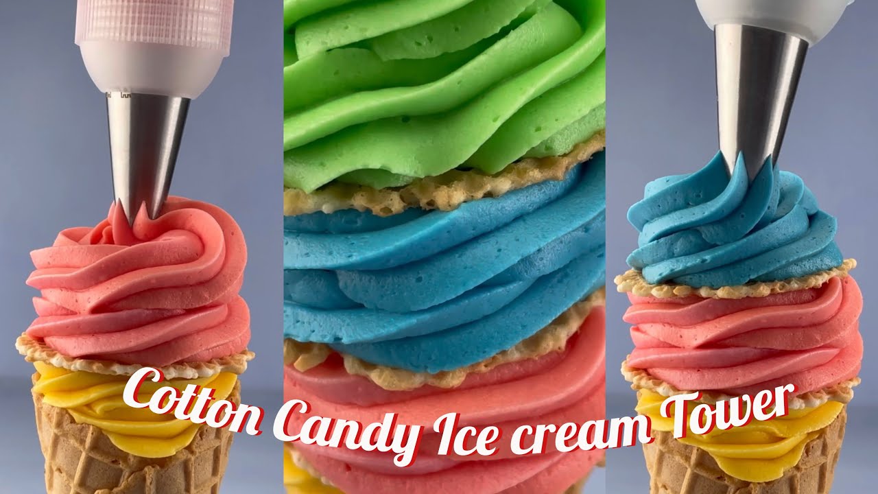 Cotton Candy Ice cream Tower - Ice cream - YouTube
