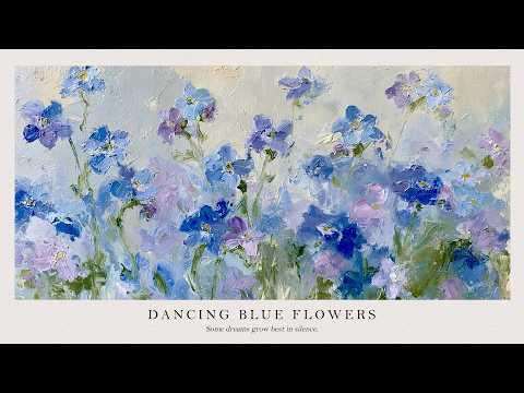 Relaxing Piano Music 💙 Dancing Blue Flowers for Study & Relaxation
