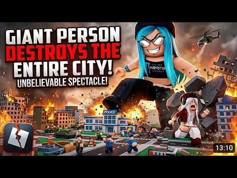 A Giant Human Destroys the Entire City!#Roblox #Giantess #CityDestruction