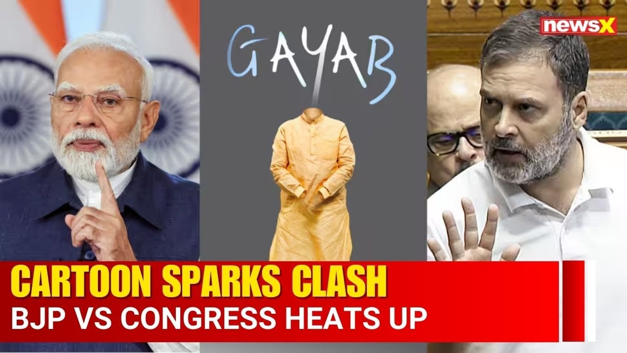 BJP vs Congress Over 'Gayab' Cartoon | Political Face-Off Escalates ...