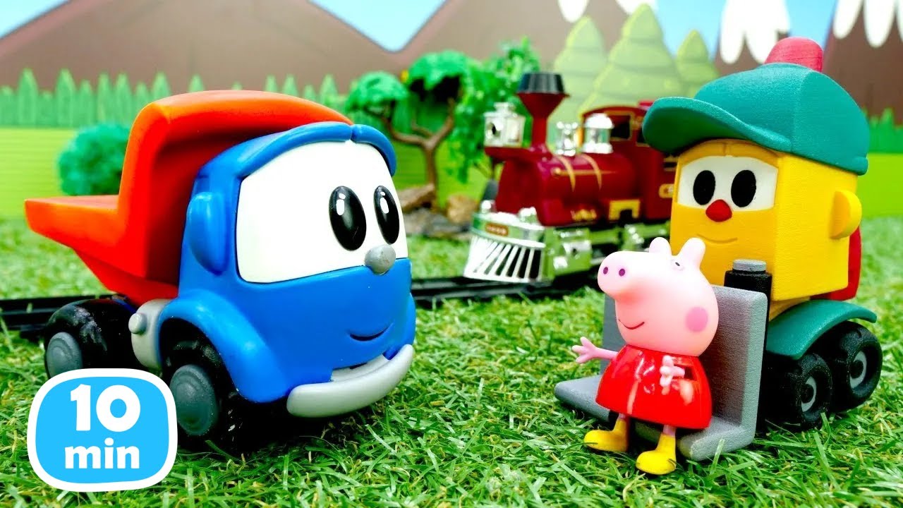 Léo, o caminhão, ajudou Peppa Pig e seus amigos na construção. Vídeo ...