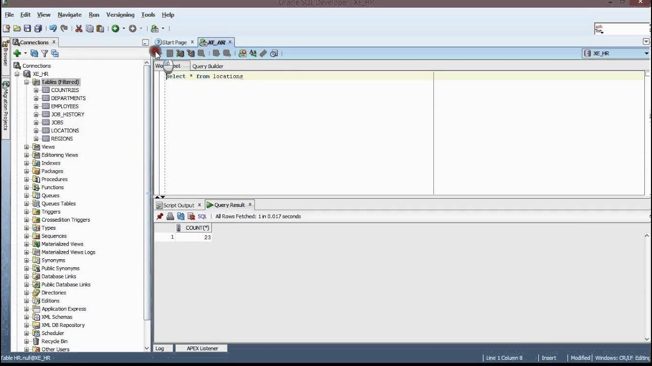 Oracle SQL Developer Series: Lesson 4 How to retrieve row data, view schema objects - YouTube