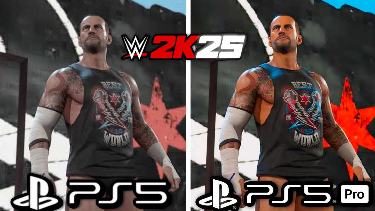WWE 2K25 PS5 vs PS5 Pro Graphics Comparison - YouTube