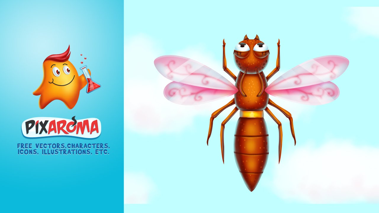 Flying Game Cartoon Character - Photoshop Digital Painting for Game ...