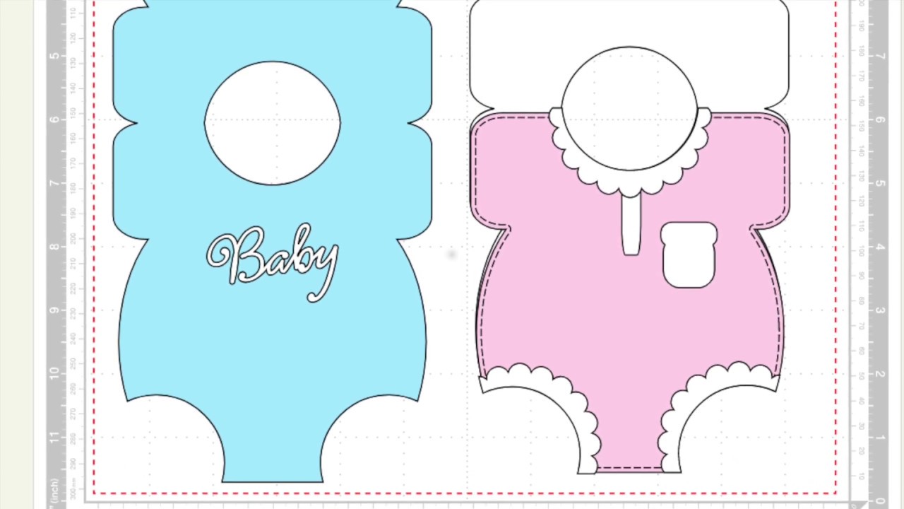 brother scan n cut tutorials fancy shaped baby card with trimmings ...