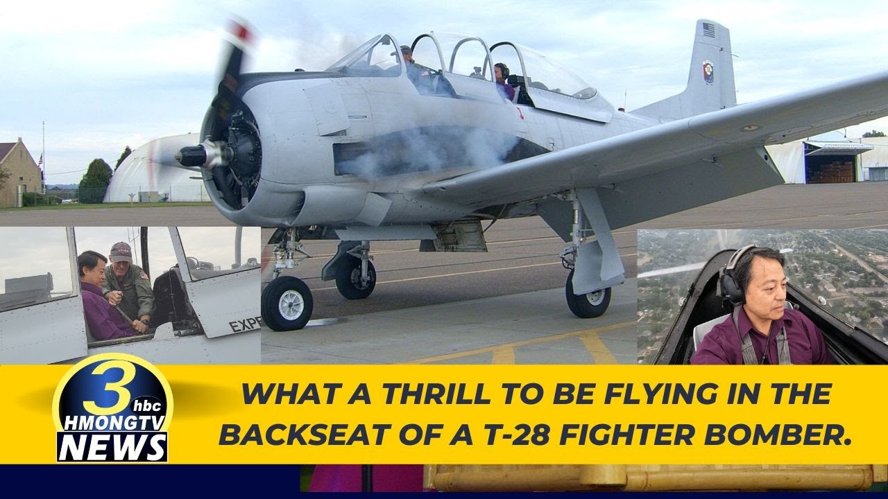 3HMONGTV | Flight demonstration of the T-28 bomber which was used in ...