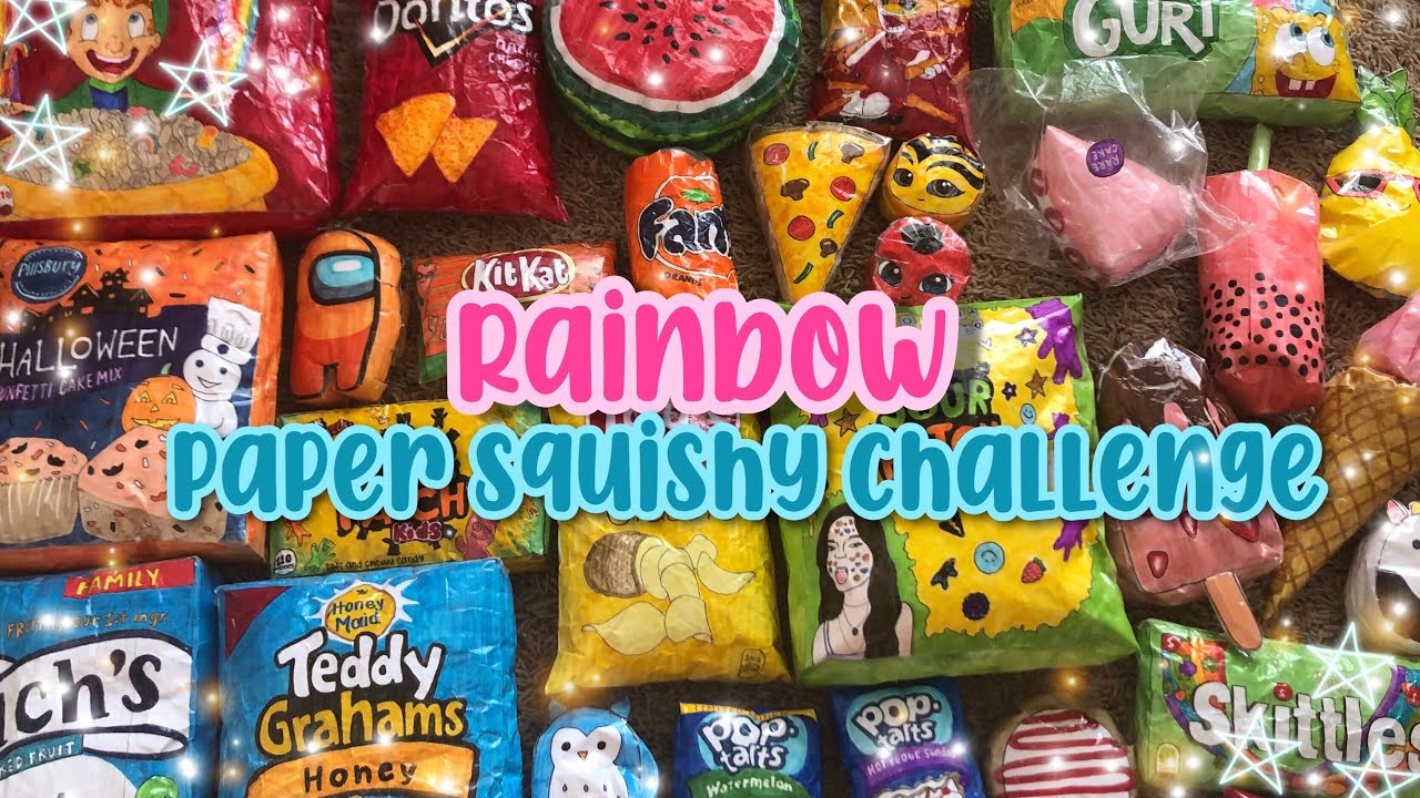 RAINBOW PAPER SQUISHY CHALLENGE! - mini update! - YouTube