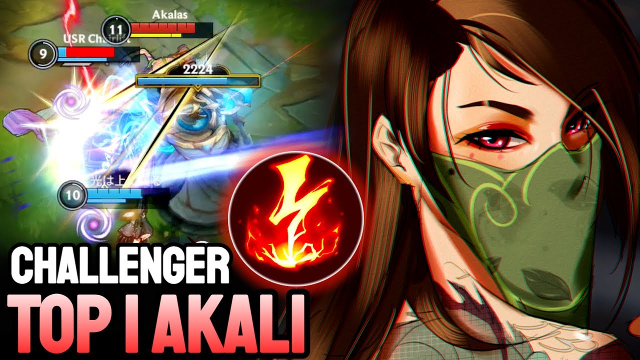 WILD RIFT AKALI - TOP 1 AKALI GAMEPLAY - CHALLENGER RANKED - YouTube