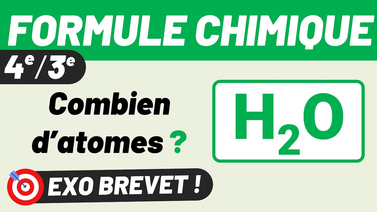 Comprendre une FORMULE CHIMIQUE ? Exemple simple ! 💪 4e, 3e 🎯 EXERCICE ...