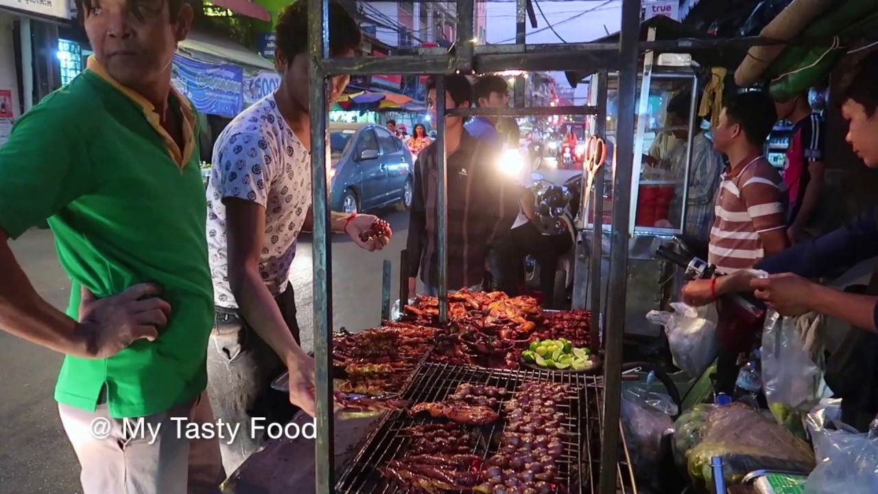 Grilled Chicken, Chicken Wing, Chicken Gizzard | Tasty Street Food ...