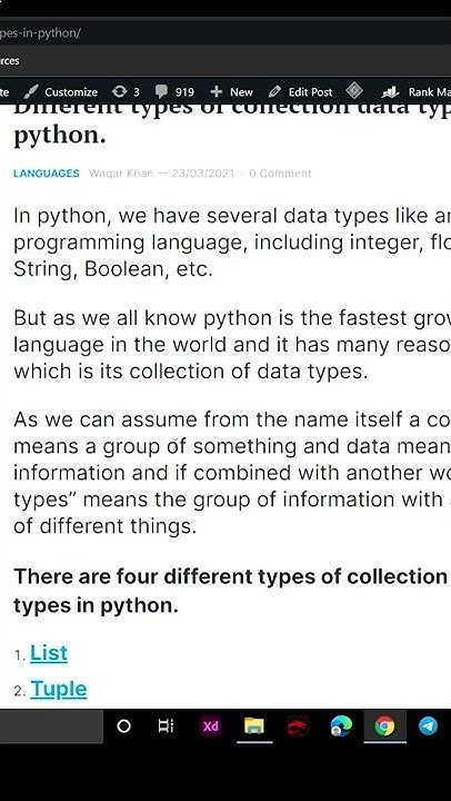 Collection data types in python | python dictionary, list, tuple, set ...