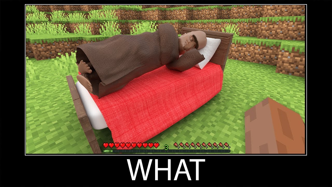 Minecraft wait what meme part 293 realistic minecraft Bed - YouTube