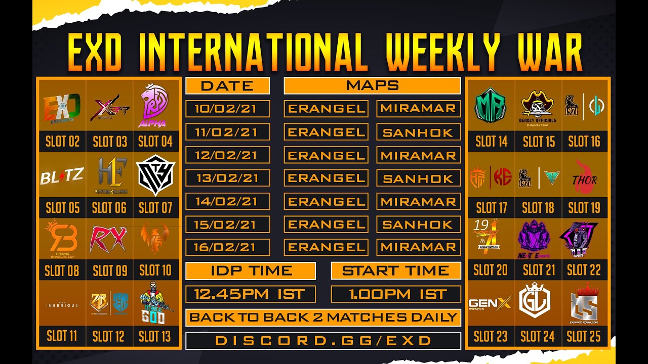 EXD INTERNATIONAL WEEKLY WAR • PUBG Mobile • ExD Esports - YouTube