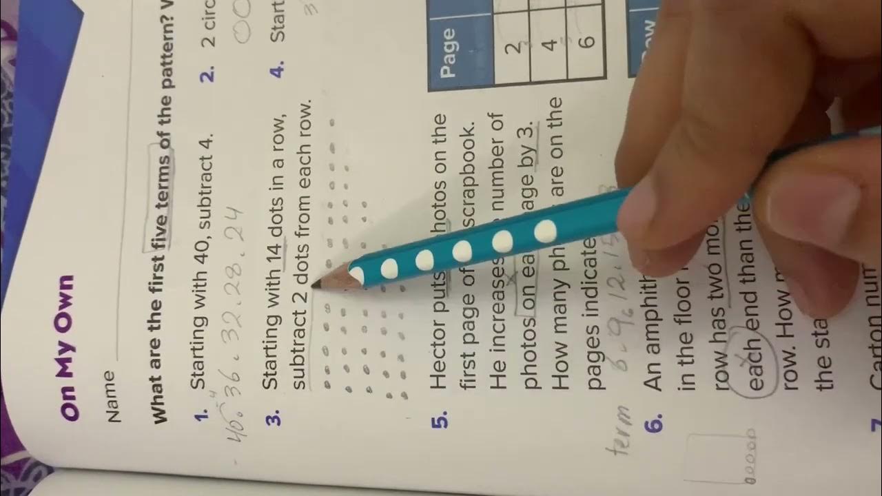 Reveal math grade 4 lesson 5-5 generate a pattern - YouTube