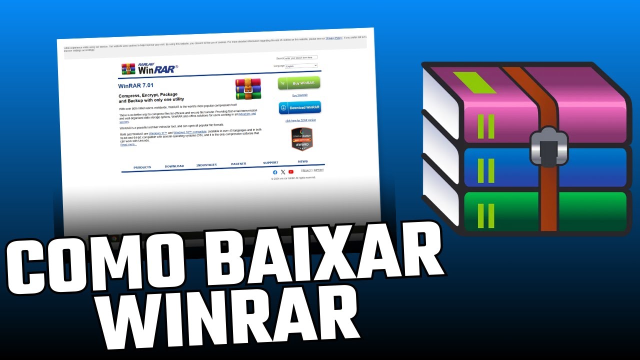 COMO BAIXAR O WINRAR 2024 - WINRAR 7.0 EM PT-BR (DOWNLOAD GRÁTIS) - YouTube