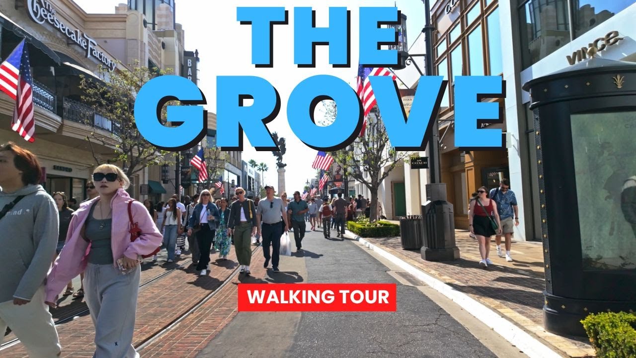 The Grove LA Walking Tour 2025 [4K Ultra HD/60fps] Outdoor Shopping ...