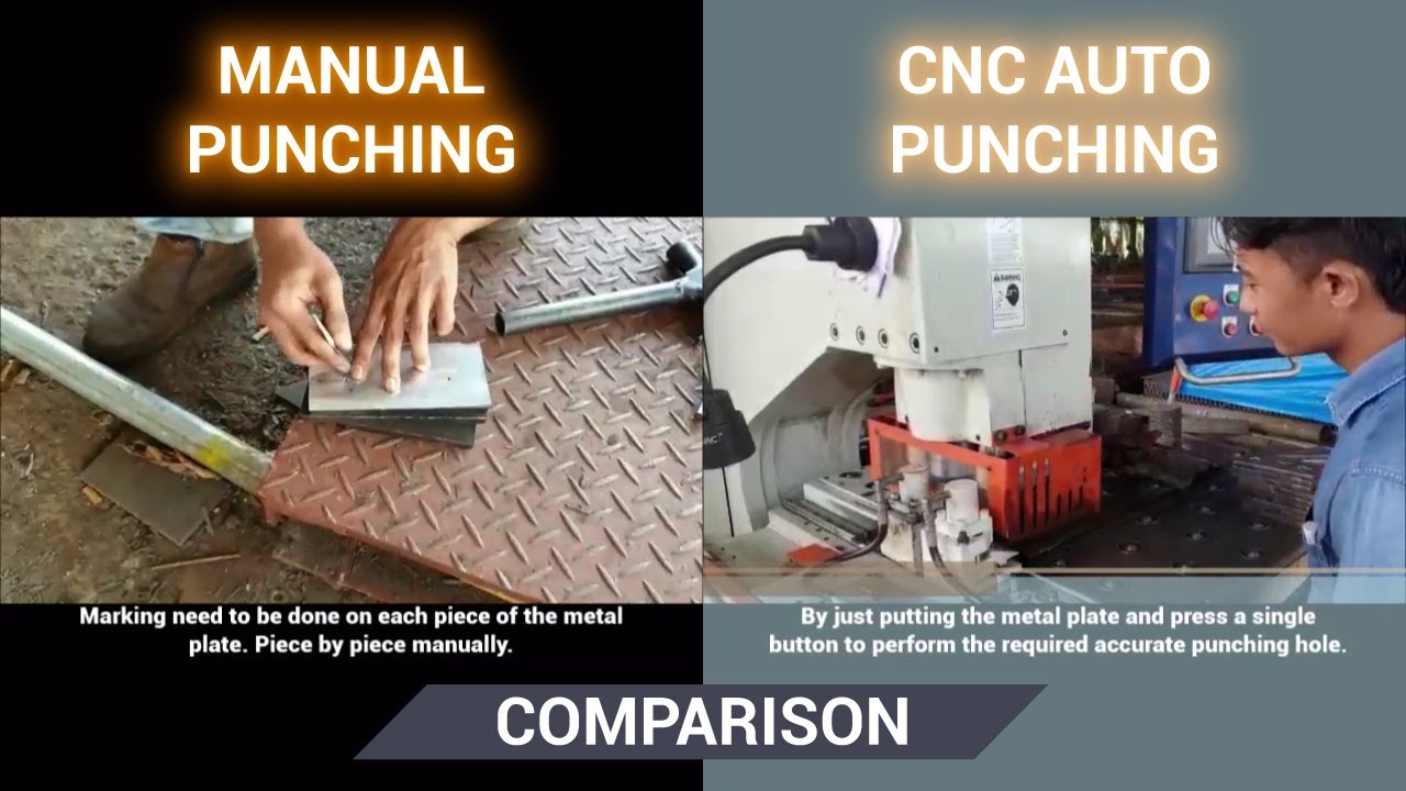 Sunrise PM 120 CNC Punching Machine compare to Manual Punching - YouTube