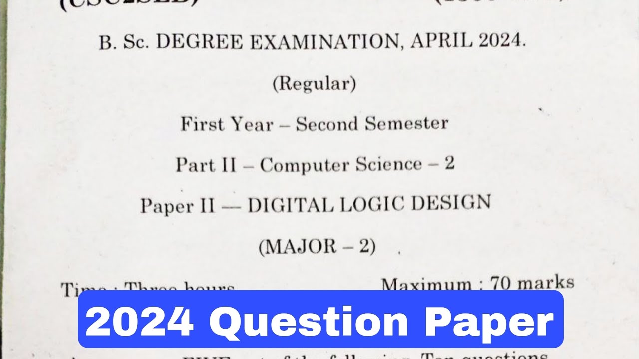 Degree 2Sem Digital Login Design Question Paper 2024 Degree 2nd ...